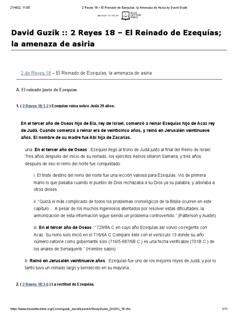 Ezequías: Fe y Reforma en Judá | PDF | Isaias | Asiria