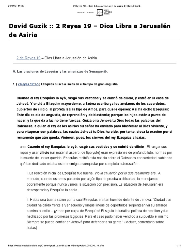 2 Reyes 19 | PDF | Isaias | Asiria