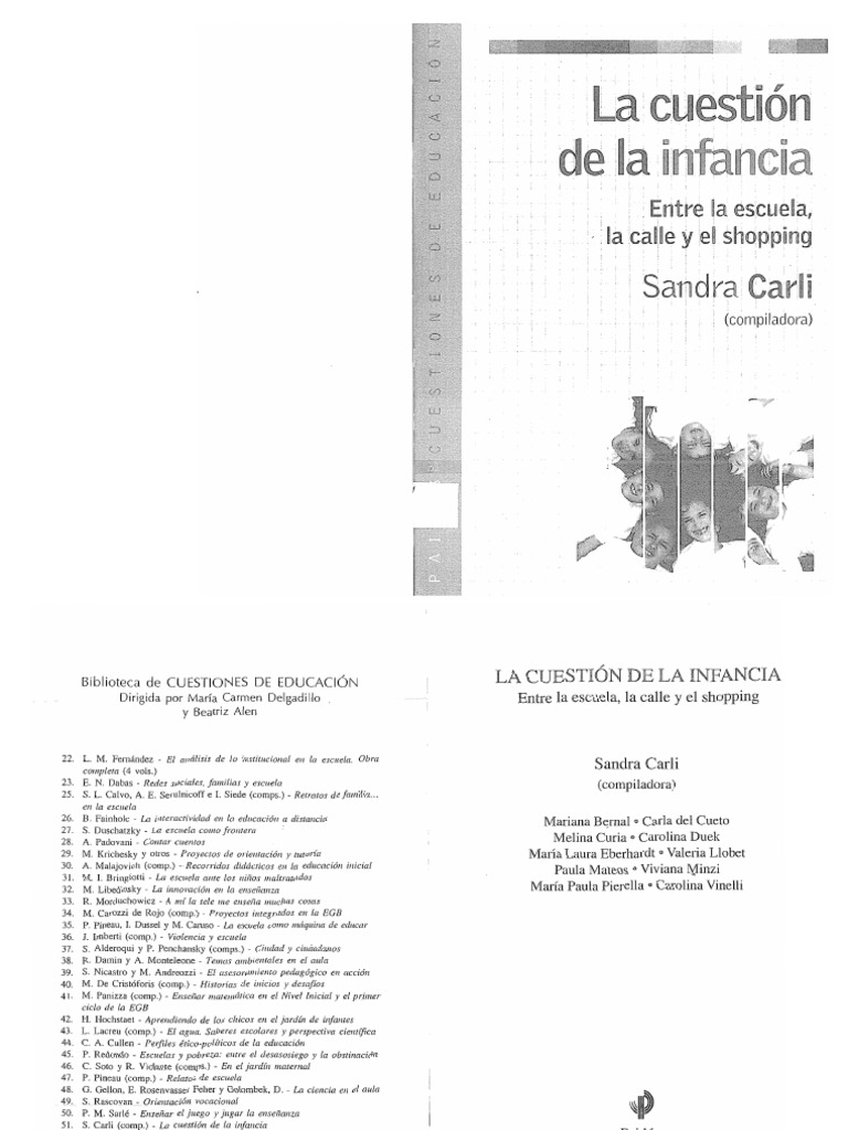 CARLI Sandra - LA CUESTION DE LA INFANCIA | PDF