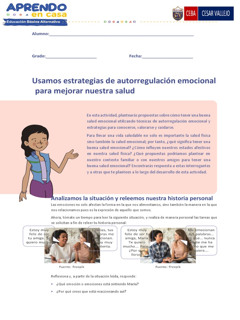 1ra Experiencia de Aprendizaje 2do DPCC | PDF | Las emociones ...