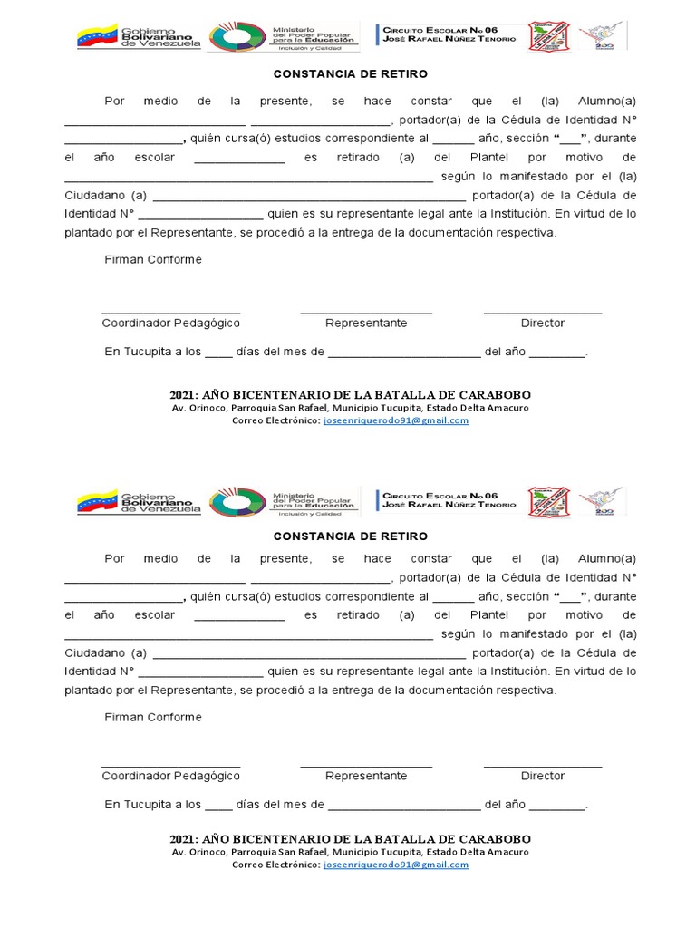 Constancia de Retiro | PDF