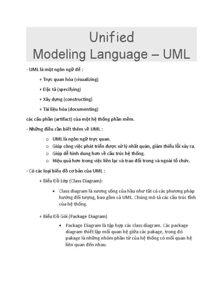 Unified Modeling Language - UML: Biểu Đồ Lớp (Class Diagram) | PDF