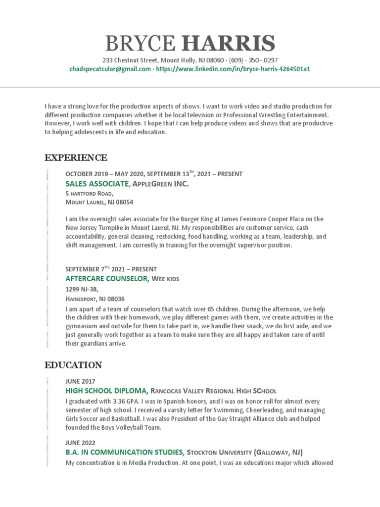 Resume - Bryce Harris | PDF