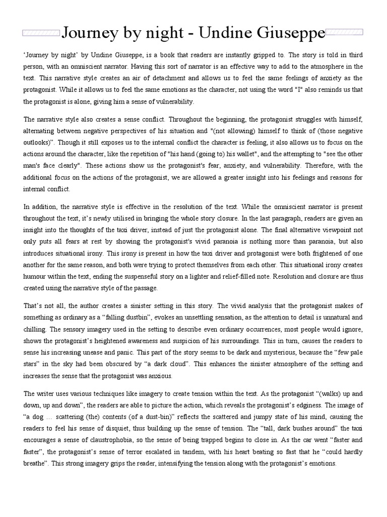 Journey by Night - Undine Giuseppe | PDF | Narration | Psychological ...