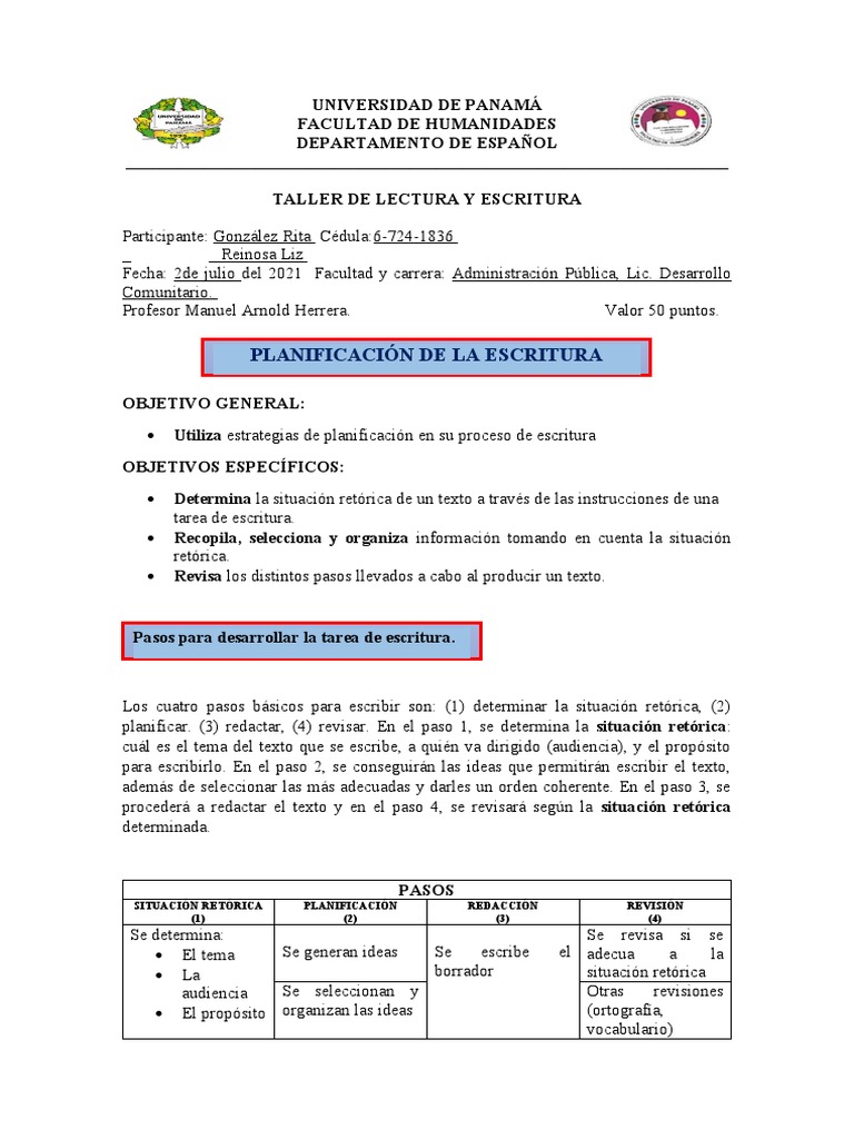 Taller de Escritura | PDF | Planificación | Información