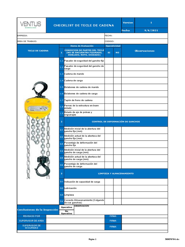 05 Check List Tecle Cadena | PDF | Coche | Vehículos