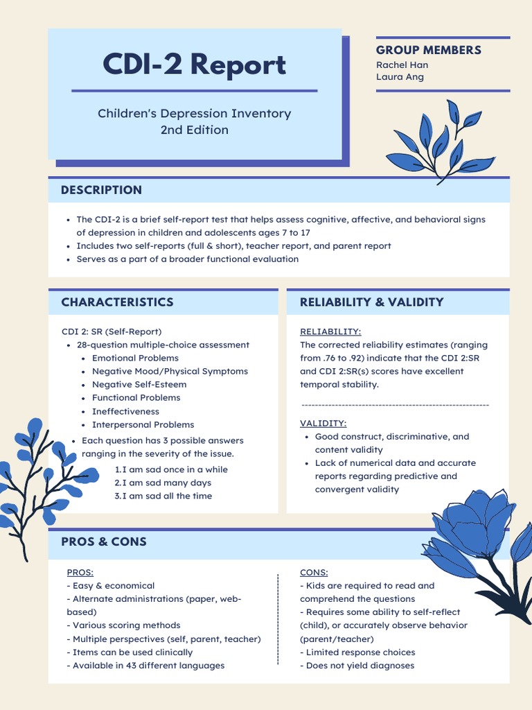 Cdi-2 Report 1 1 | PDF | Emotions | Applied Psychology