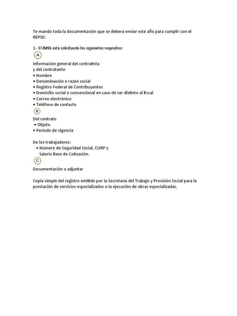 Documentos Requisito REPSE | PDF
