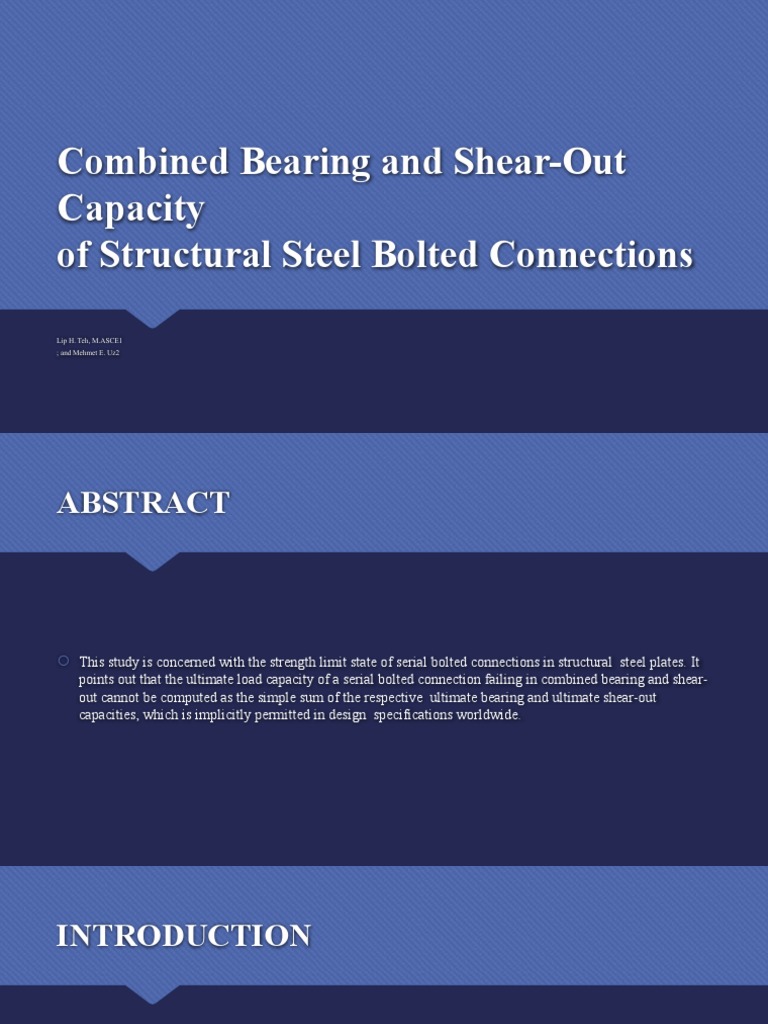Combined Bearing and Shear-Out Capacity | PDF | Strength Of Materials ...