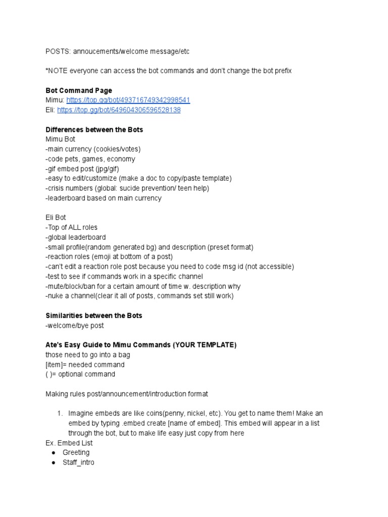 Discord Bots Commands | PDF
