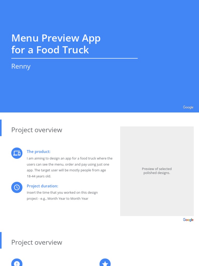 Google UX Design Certificate - Portfolio Project 1 - Case Study Slide ...