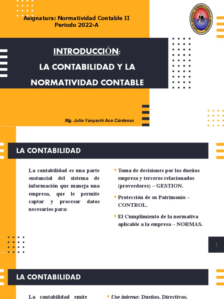 Normatividad Contable II: Introducción a la contabilidad y normas | PDF | Contabilidad | normas ...