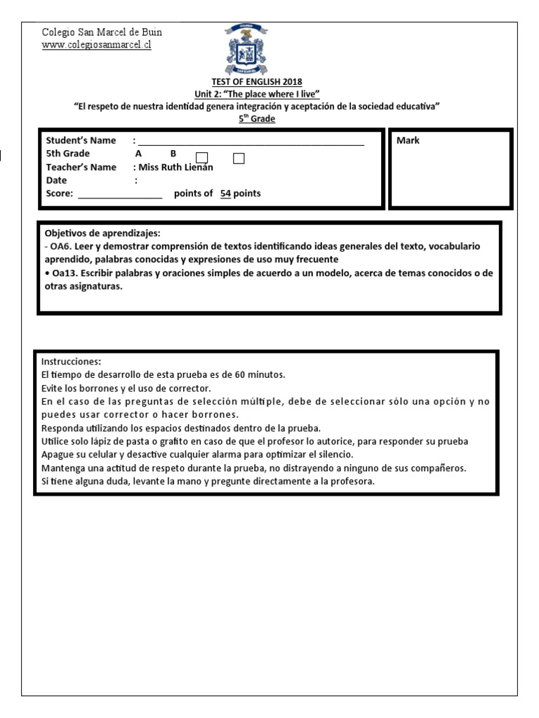 5th Grade Unit 2 | PDF