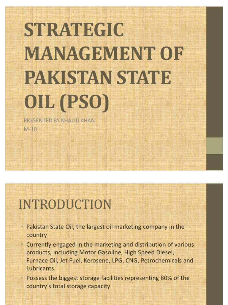 Strategic Management of Pakistan State Oil (Pso | PDF | Chemical Energy ...