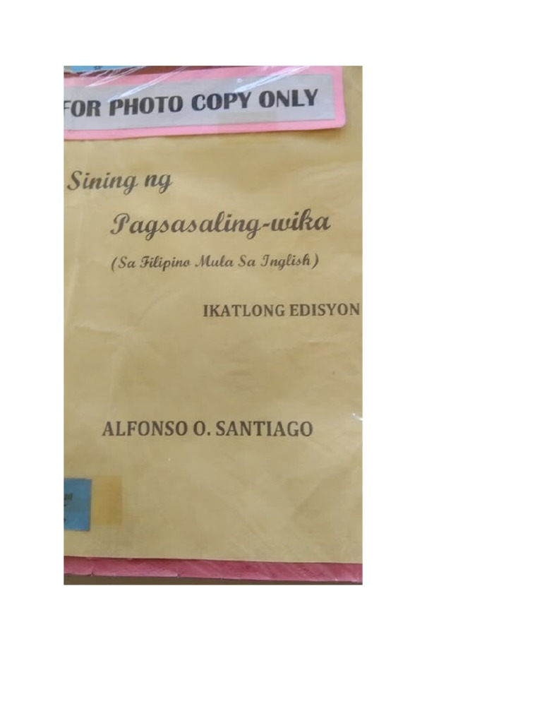 Pagsasalin NG Nobela Mula Sa Ingles-Filipino | PDF