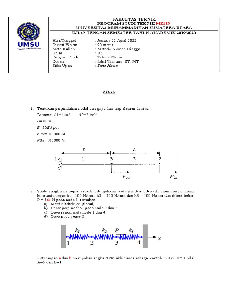 Ujian Tengah Teknik Mesin | PDF | Teknologi & Rekayasa
