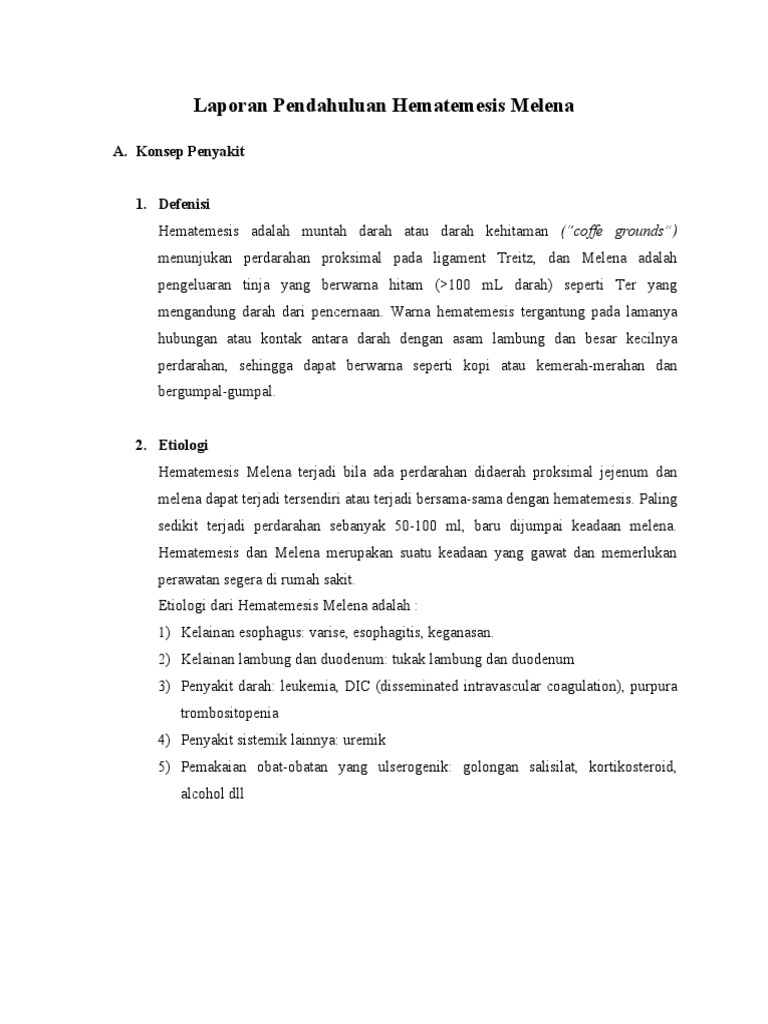 LP Hematemesis Melena (INTERNA) | PDF