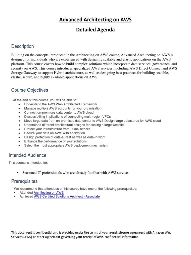 Advanced Architecting On AWS | PDF | Amazon Web Services | Cloud Computing
