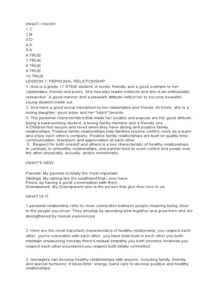 Personal Development Quarter 2 Module | PDF | Adolescence | Family