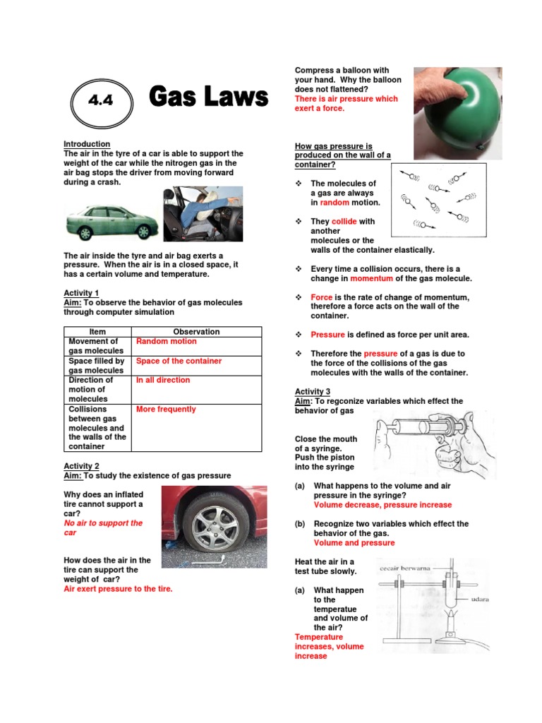 Gas Laws: Understanding Pressure and Volume | PDF | Gases | Temperature