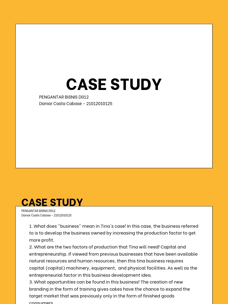 Case Study: Pengantar Bisnis D012 Daniar Casta Cabase - 21012010125 ...