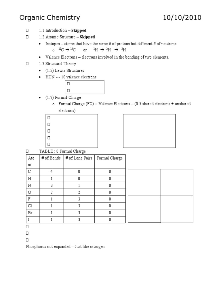 Organic Chemistry Exam 1 Notes | PDF