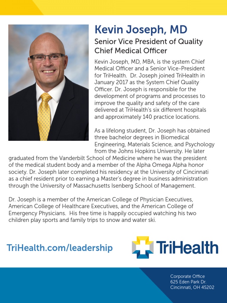 Kevin Joseph, MD: Senior Vice President of Quality Chief Medical ...