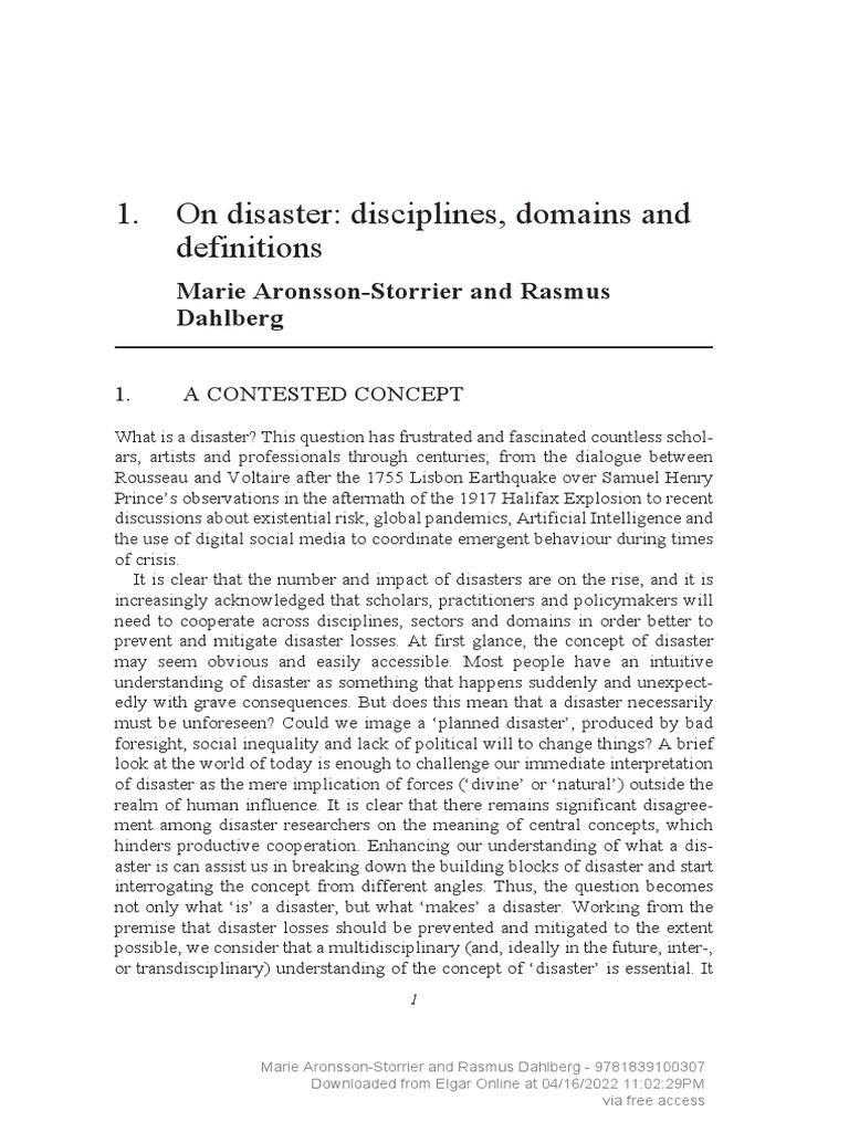 Understanding Disasters: A Multidisciplinary Approach | PDF | Hazards ...