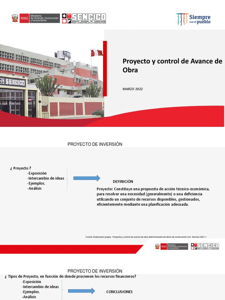 Sesion 1 - Proyectos y Control de Avance de Obra | PDF