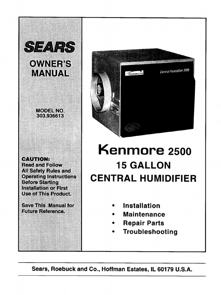 Kenmore 2500 Central Humidifier | PDF | Pipe (Fluid Conveyance) | Valve