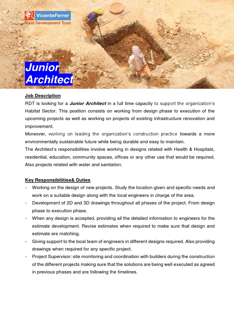 Junior Architect: Job Description | PDF | Architect | Design