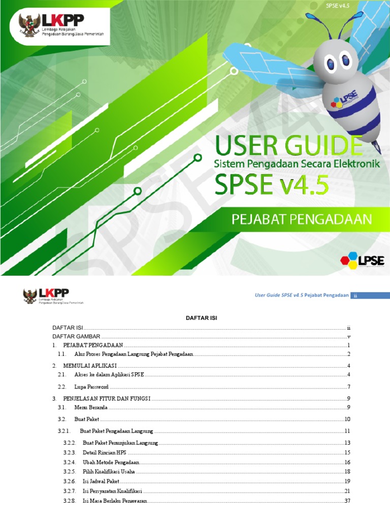 Panduan Penggunaan SPSE v4.5 Pejabat Pengadaan | PDF | Komputer