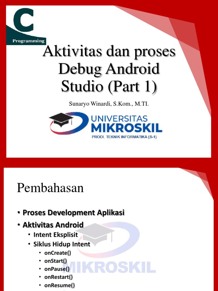 Pertemuan 6 Aktifitas Dan Proses Debug Android Studio (Part 1) | PDF | Komputer