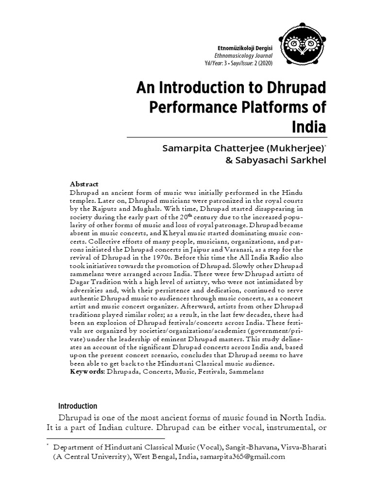 Dhrupad Music: Revival in India | PDF | Classical And Art Music Traditions
