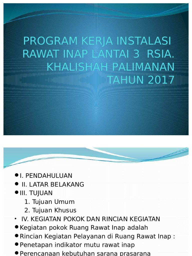 Program Kerja Rawat Inap Power Point | PDF