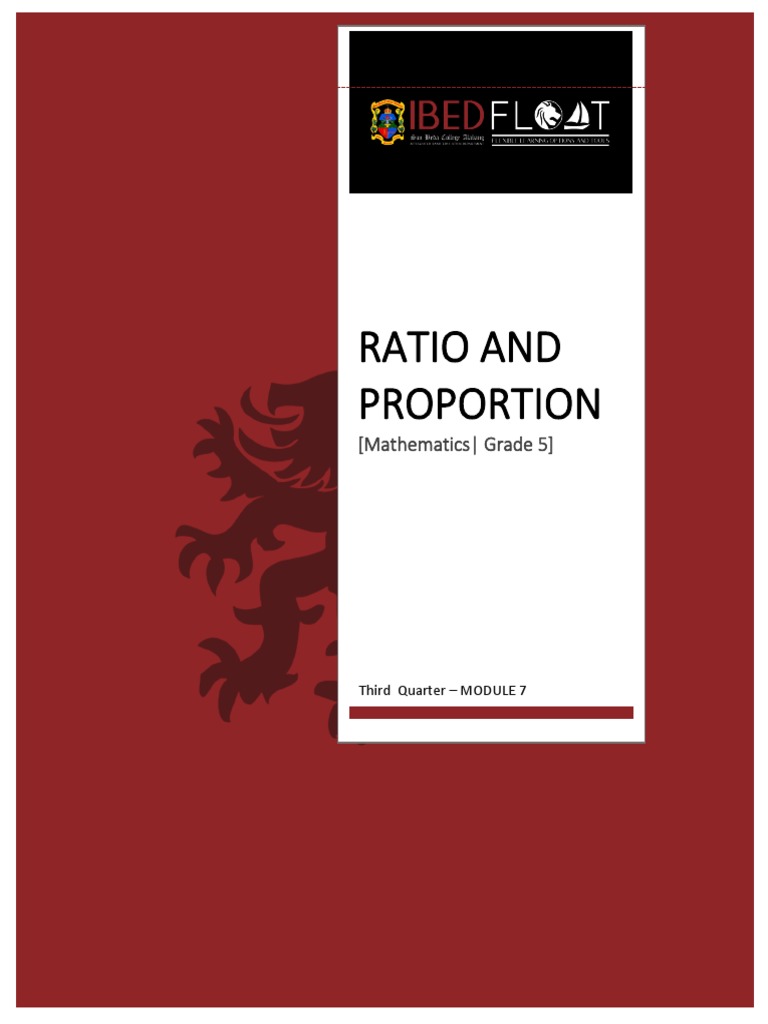 Math 5 Module 7 Ratio And Proportion Pdf Percentage Ratio