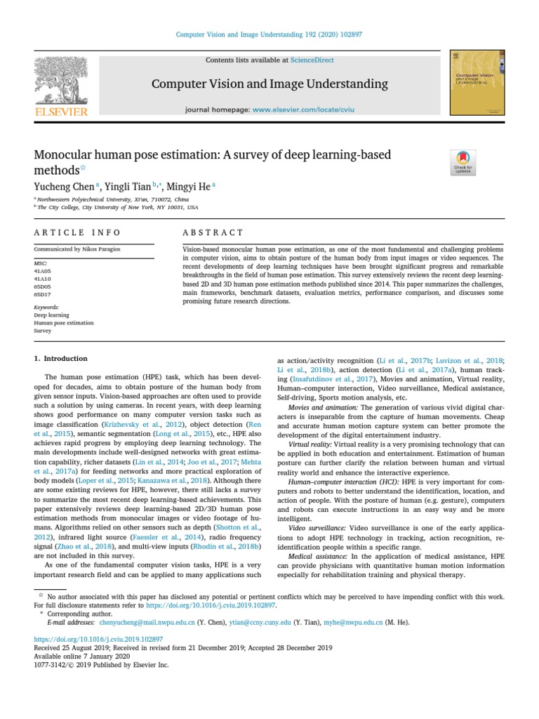 Computer Vision and Image Understanding: Yucheng Chen, Yingli Tian ...