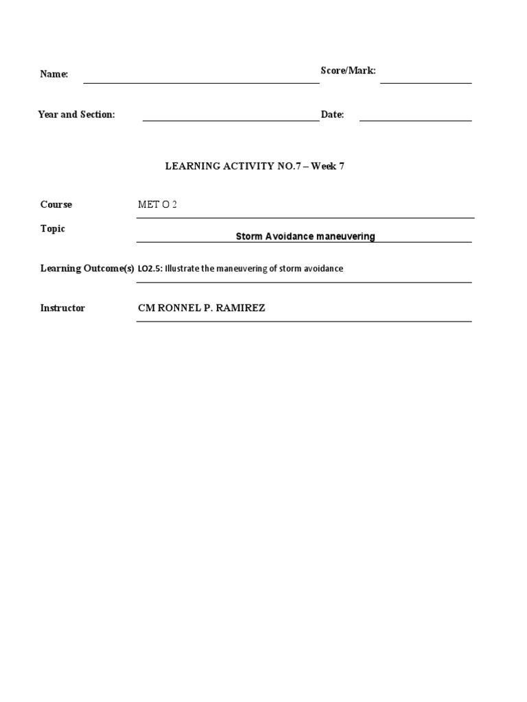 Learning Activity 7 | PDF | Weather | Rubric (Academic)