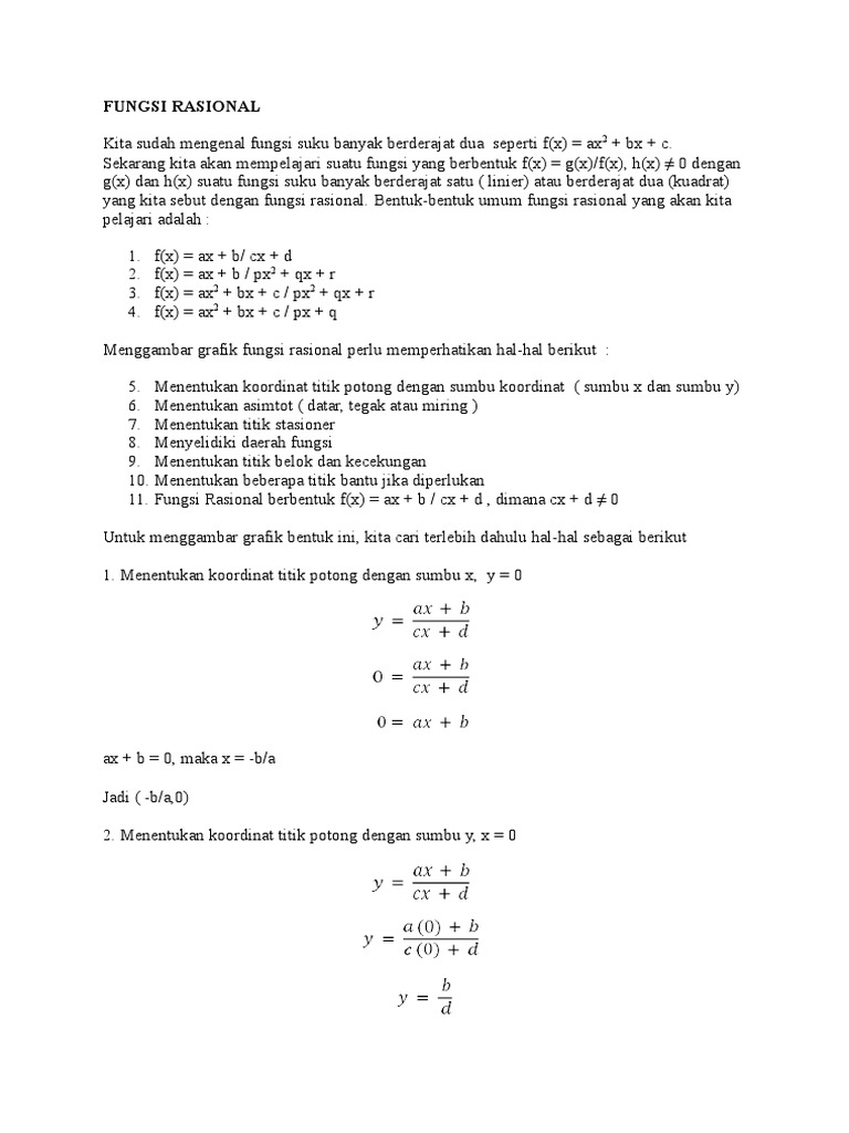Fungsi Rasional Pertemuan 3-4 | PDF | Sains & Matematika | Komputer