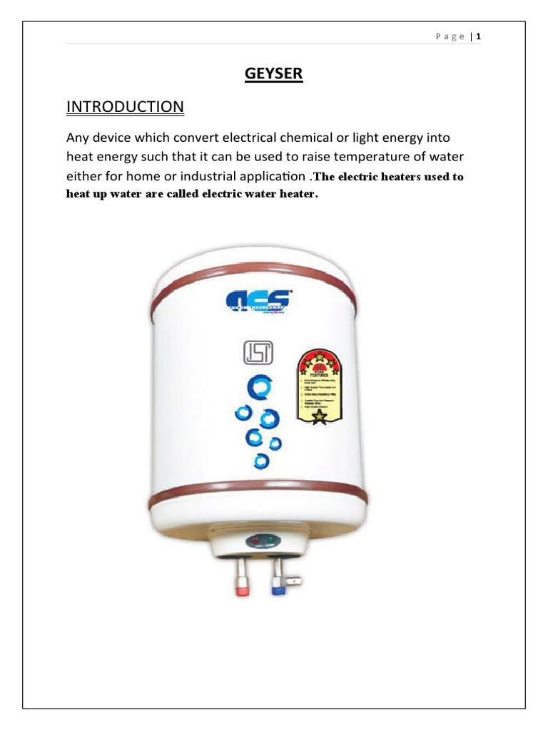 Project Model Geyser | PDF | Water Heating | Nature