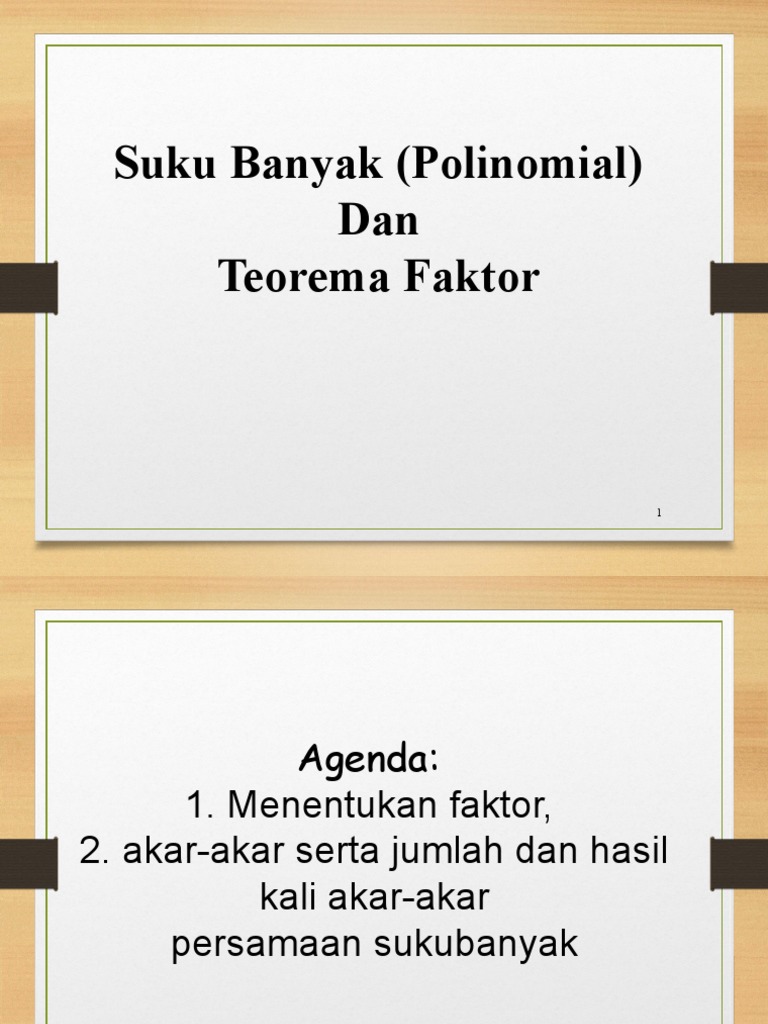 Suku Banyak Polinomial 4 | PDF