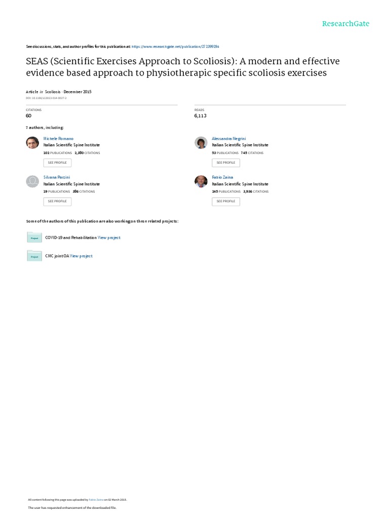 SEAS (Scientific Exercises Approach To Scoliosis) : A Modern and ...