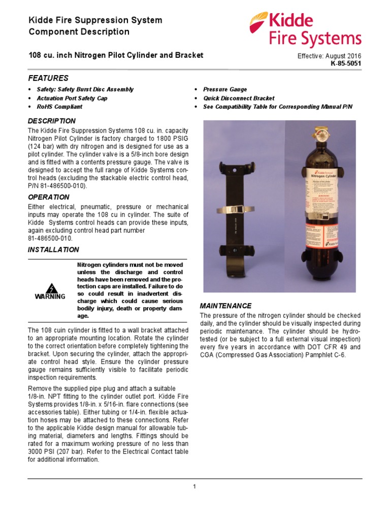 2016 108 Cu. In. Nitrogen Pilot Cylinder and Bracket | PDF | Pipe ...