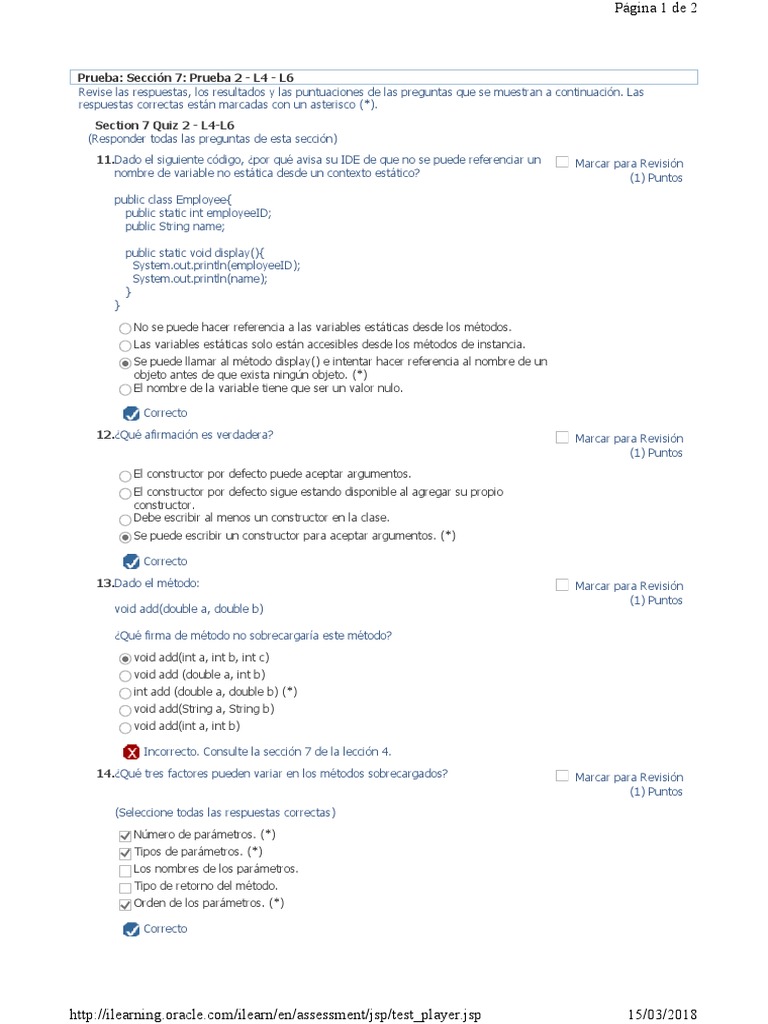 Section 7 Quiz 2 l4 l6 Prueba Seccion 7 Prueba 2 l4 l6 - Compress | PDF | Constructor ...