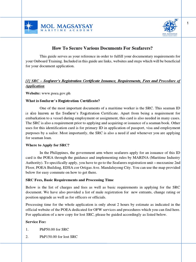 How To Secure Various Documents For Seafarers | PDF | Identity Document