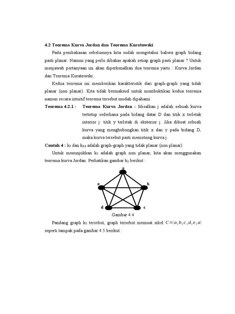 4.2 Teorema Kurva Jordan Dan Teorema Kuratowski: C A, B, C, D, E, A | PDF