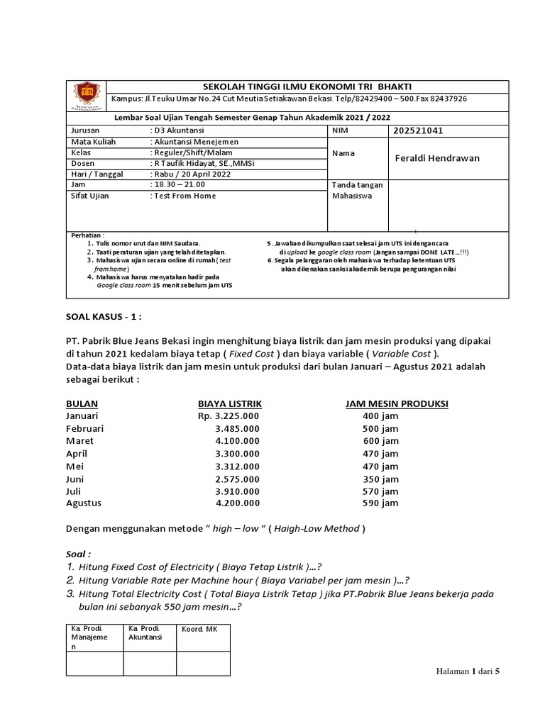 UTS TB AKMEN 20april2022 | PDF