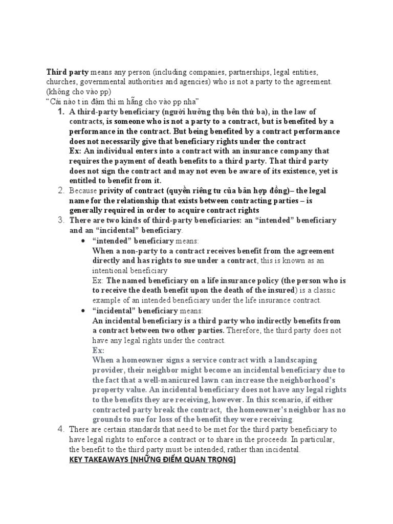 Third-Party Beneficiaries Explained | PDF | Law Of Obligations | Civil ...