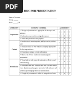 Title Defense Rubric Sample | PDF | Question | Rubric (Academic)