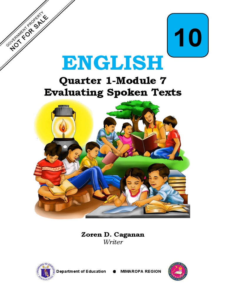 English: Quarter 1-Module 7 Evaluating Spoken Texts | PDF ...